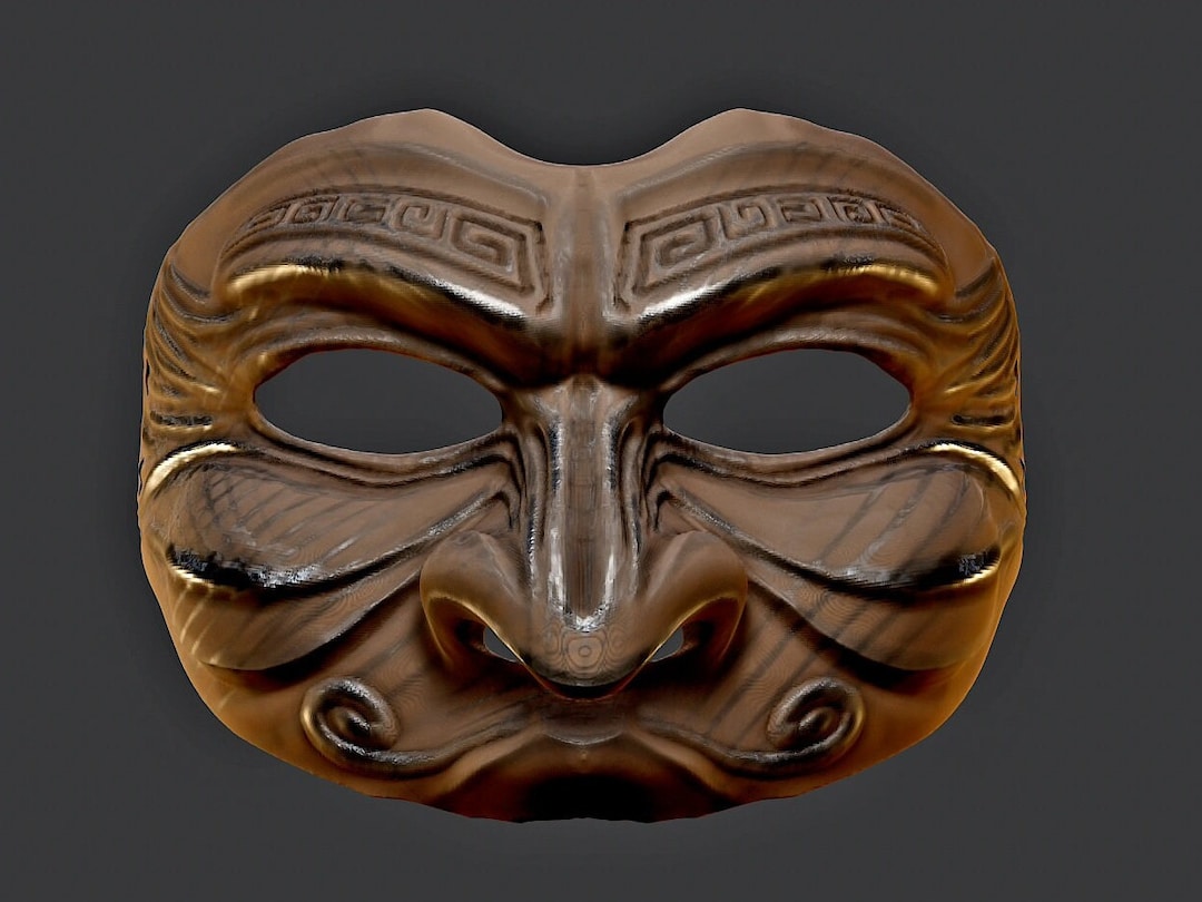 Oni Mask 13 Ethnic Demon Half Face 3D Printing File Stl - Etsy