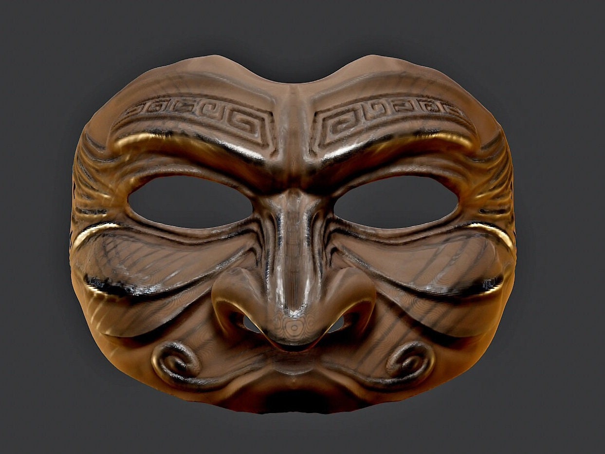 Oni Mask 13 Ethnic Demon Half Face 3D Printing File Stl - Etsy