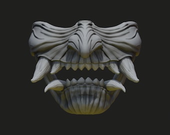 Oni Mask 7 Half Face 3D Printing File Stl - Etsy