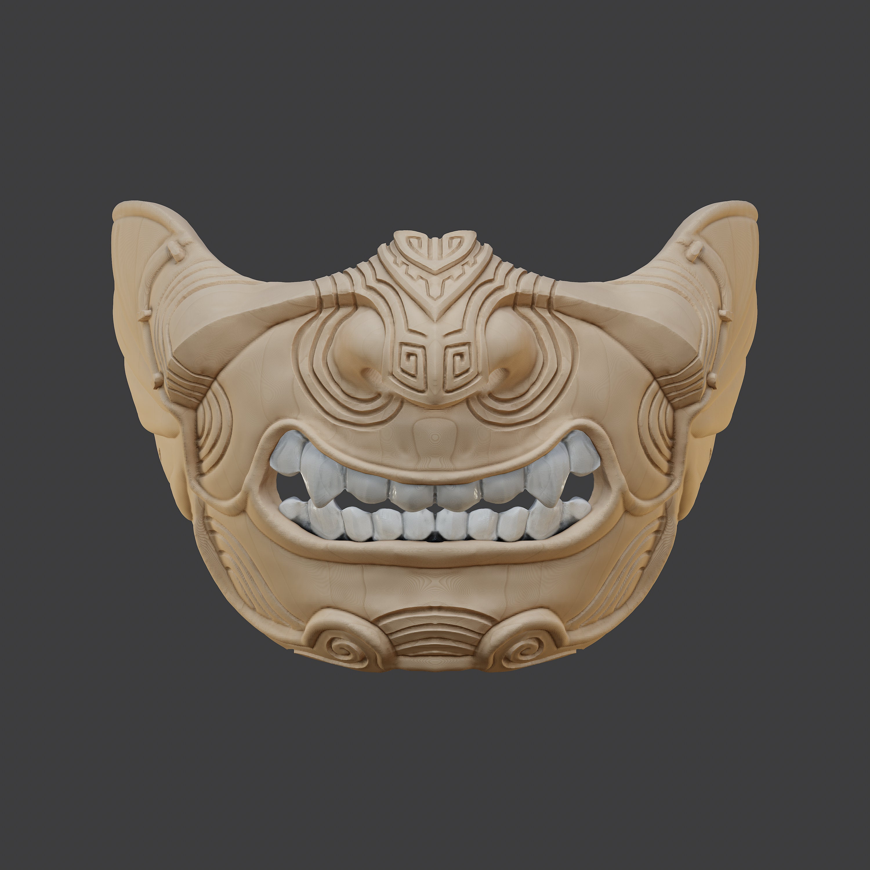 Oni Mask 11 Demon Zen Half Face 3D Printing File Stl - Etsy