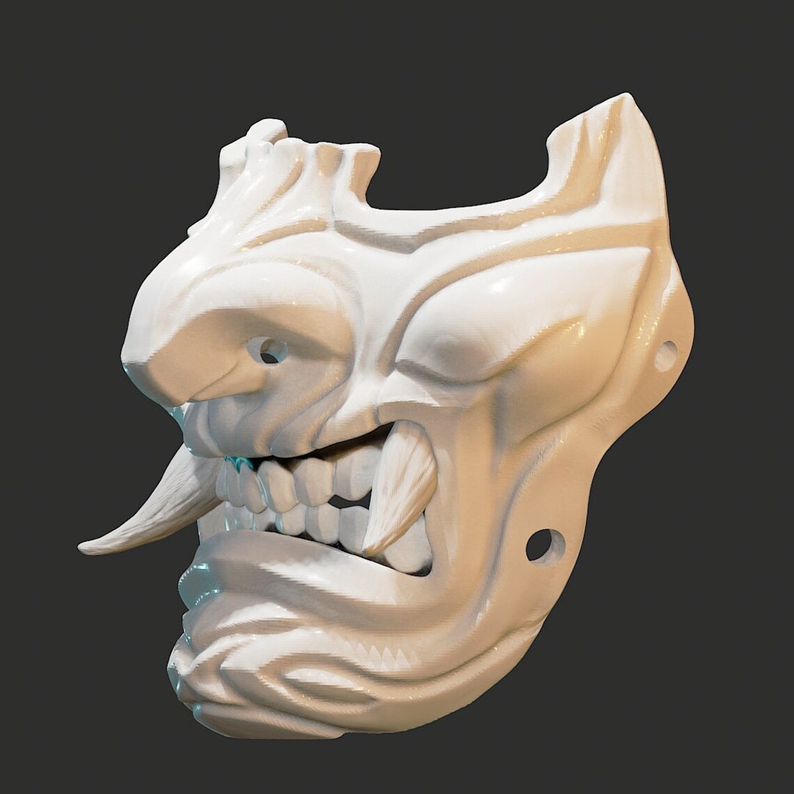 Samurai Oni Mask Half Face 3D Printing File Stl - Etsy