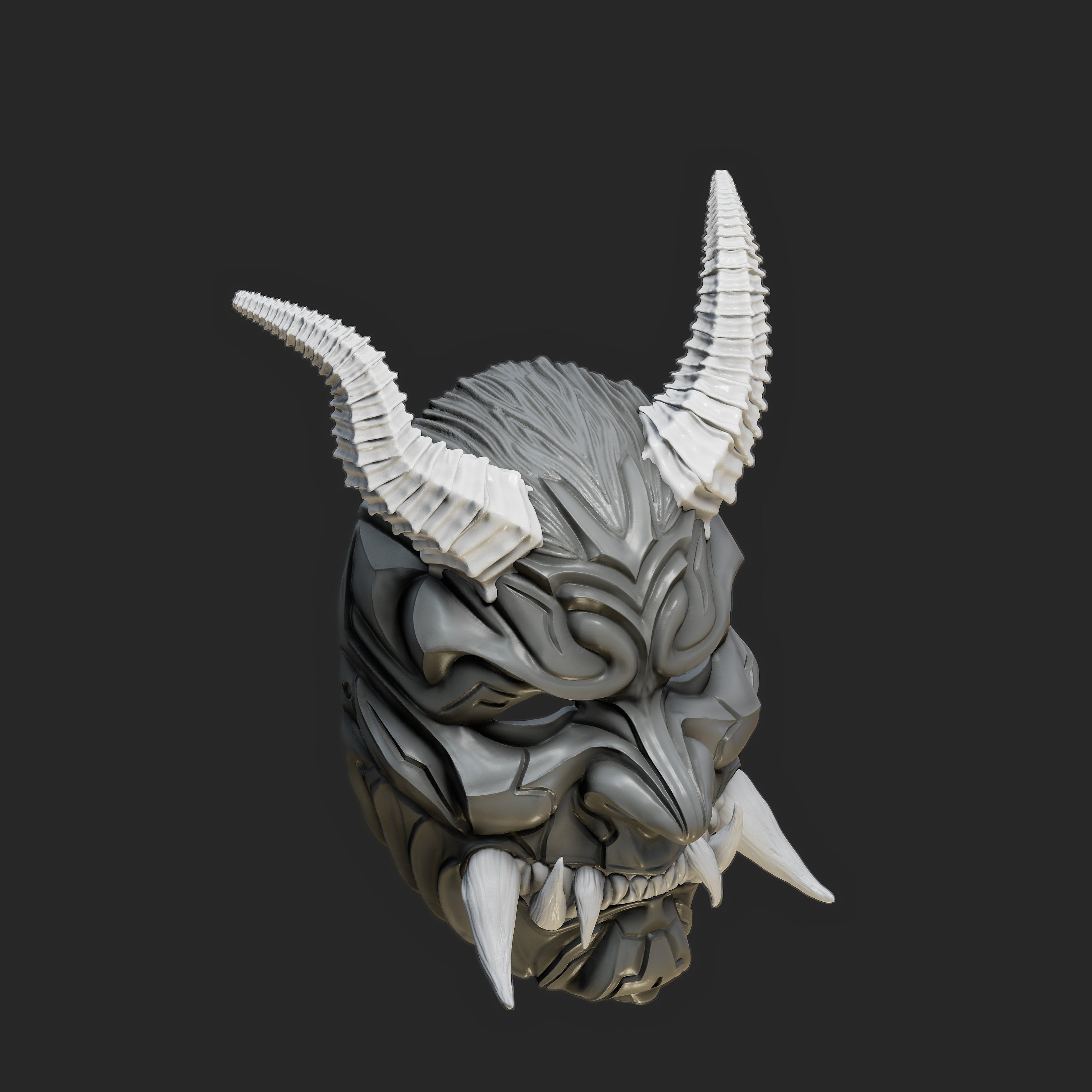 Oni Mask 16 Demon Face 3d Print Stl File - Etsy