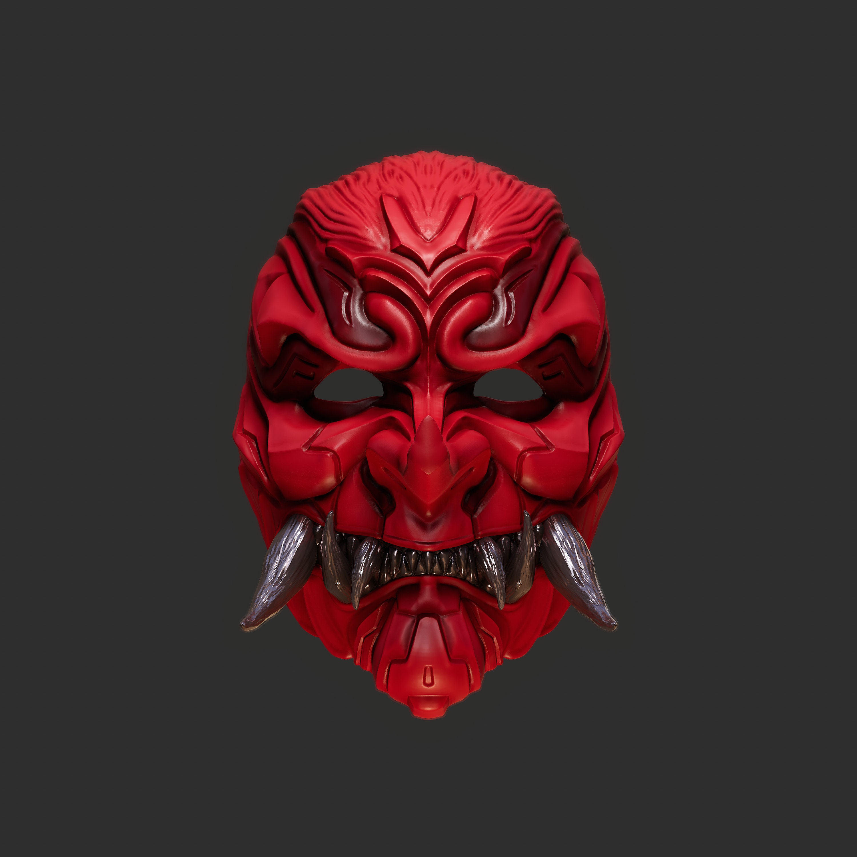 Tengu Teeth Oni Mask 16 Demon Full Face Stl 3d Printer - Etsy