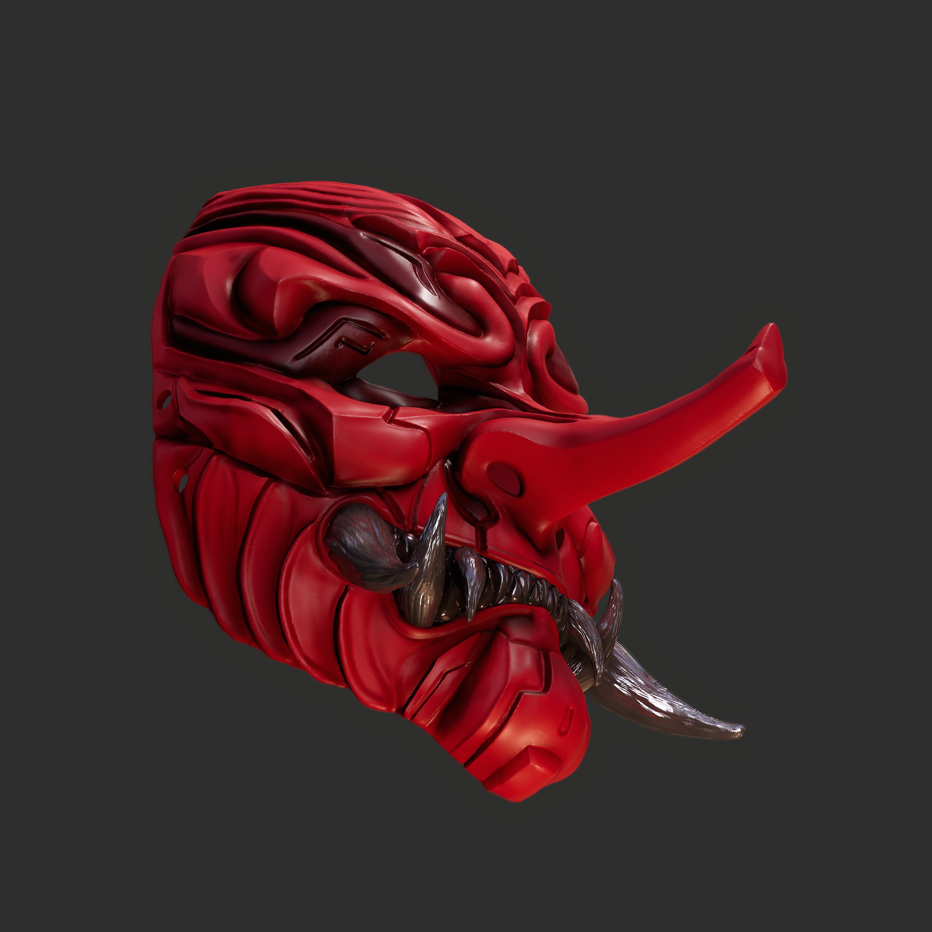 Tengu Teeth Oni Mask 16 Demon Full Face Stl 3d Printer - Etsy