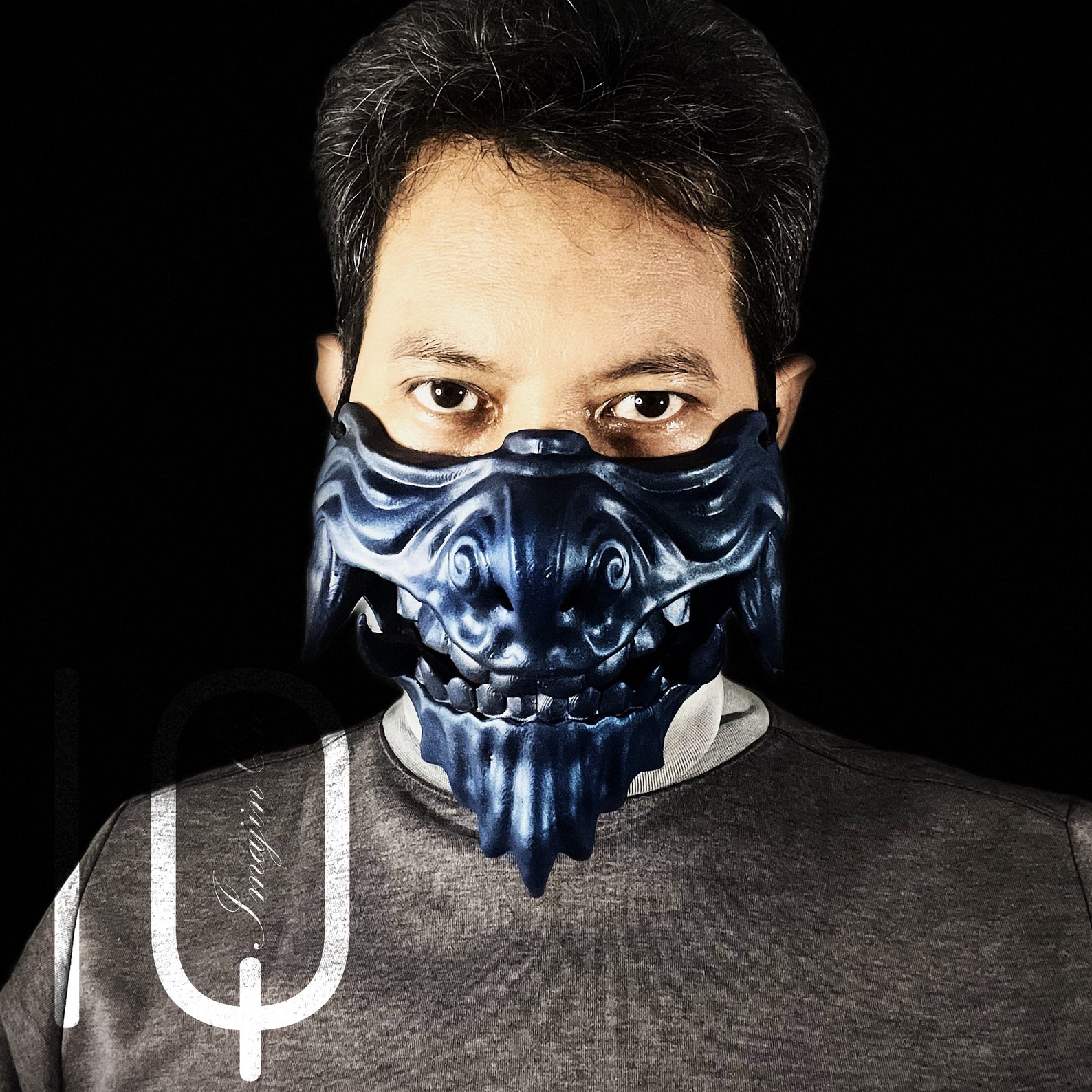 Oni Mask 2 Demon Half Face 3D Printing File Stl - Etsy