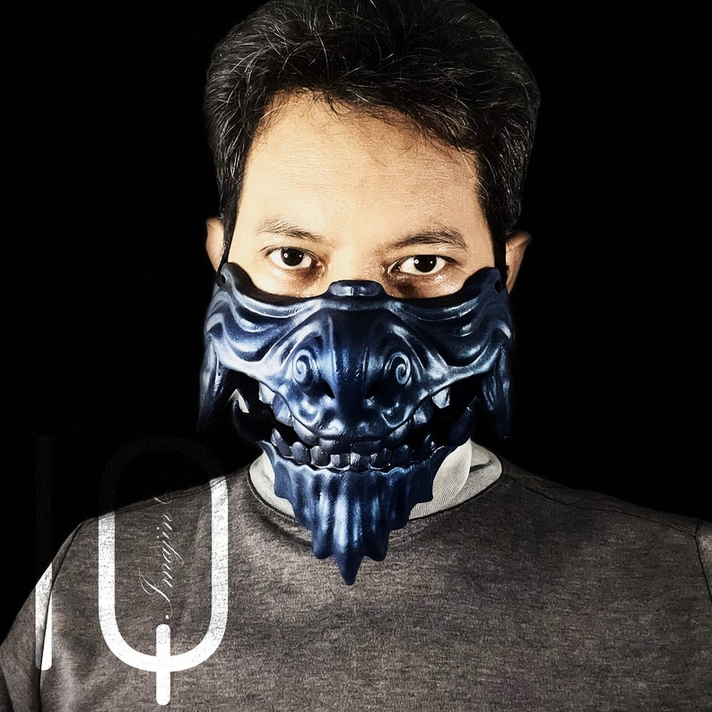 Oni Mask 2 Demon Half Face 3D Printing File Stl - Etsy