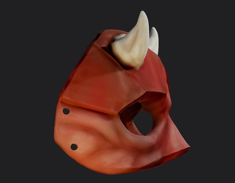 Oni Mask 12 Half Demon Face for 3d Print Stl File - Etsy