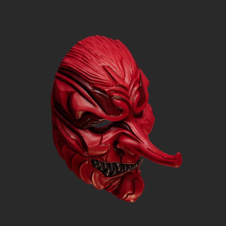 Tengu Oni Mask 16 Demon Full Face Stl 3d Printer - Etsy
