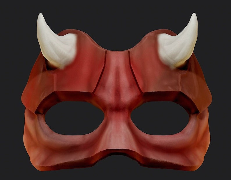 Oni Mask 12 Half Demon Face for 3d Print Stl File - Etsy