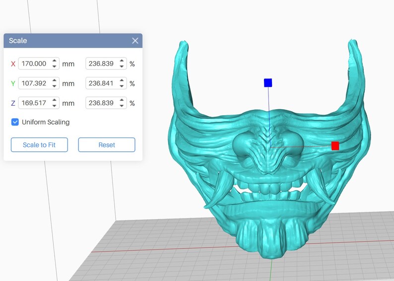 Hannya Samurai Oni Half Mask 6 3D Printing File Stl - Etsy
