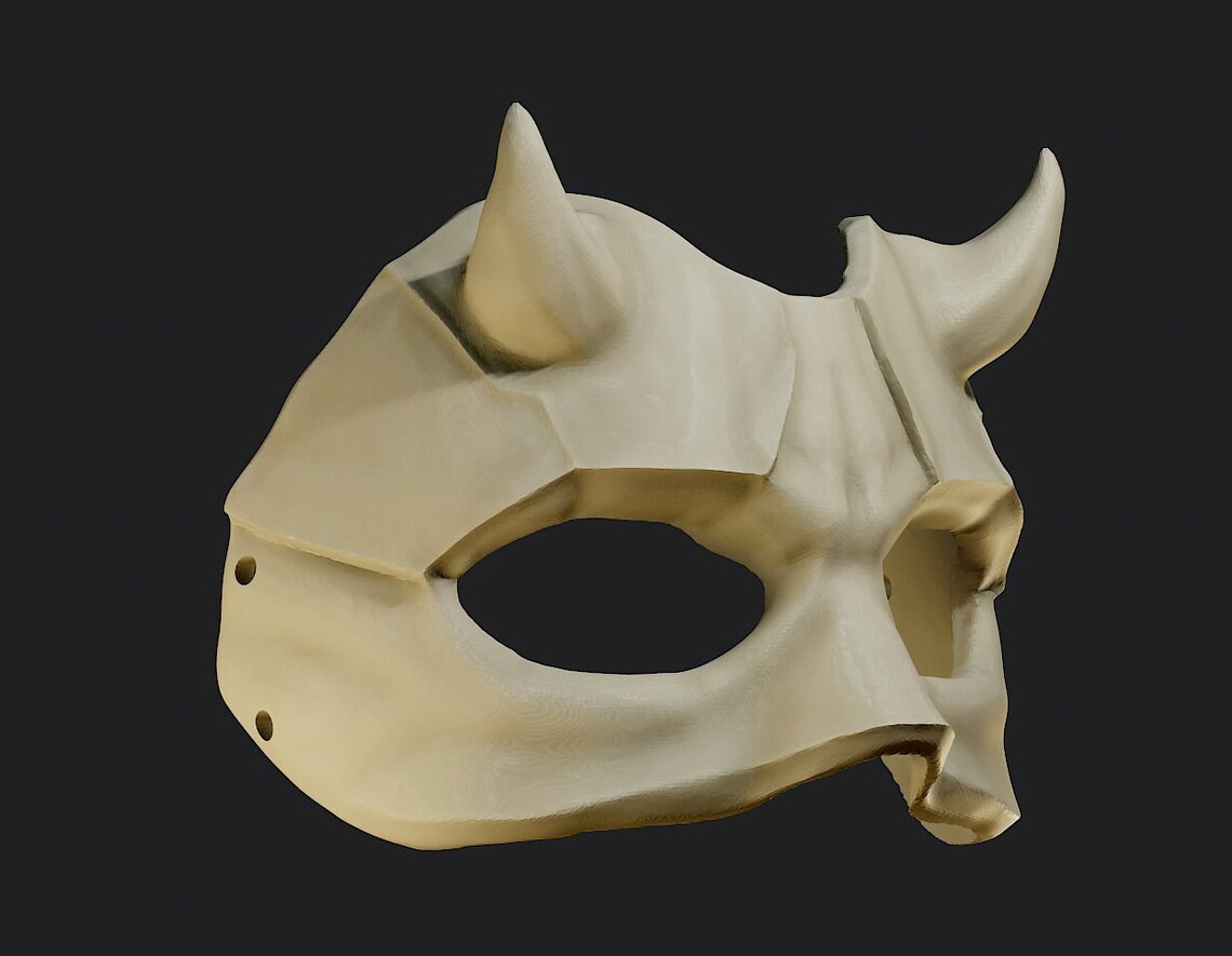 Oni Mask 12 Half Demon Face for 3d Print Stl File - Etsy