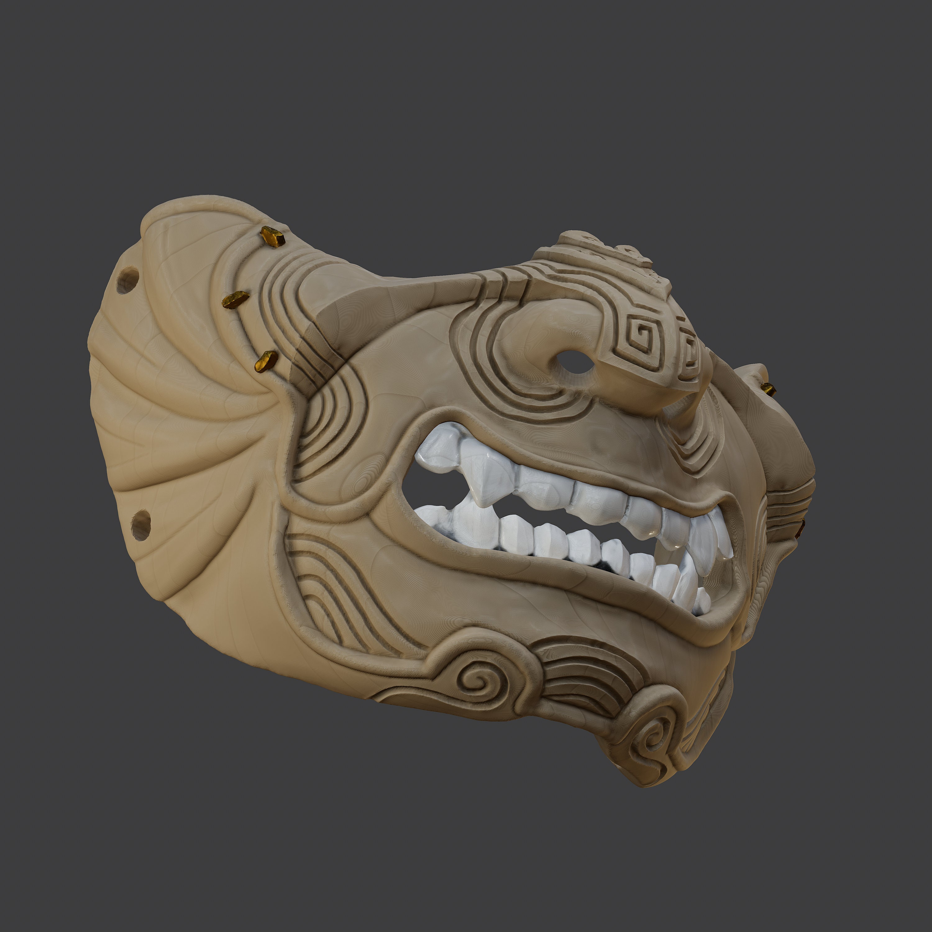 Oni Mask 11 Demon Zen Half Face 3D Printing File Stl - Etsy