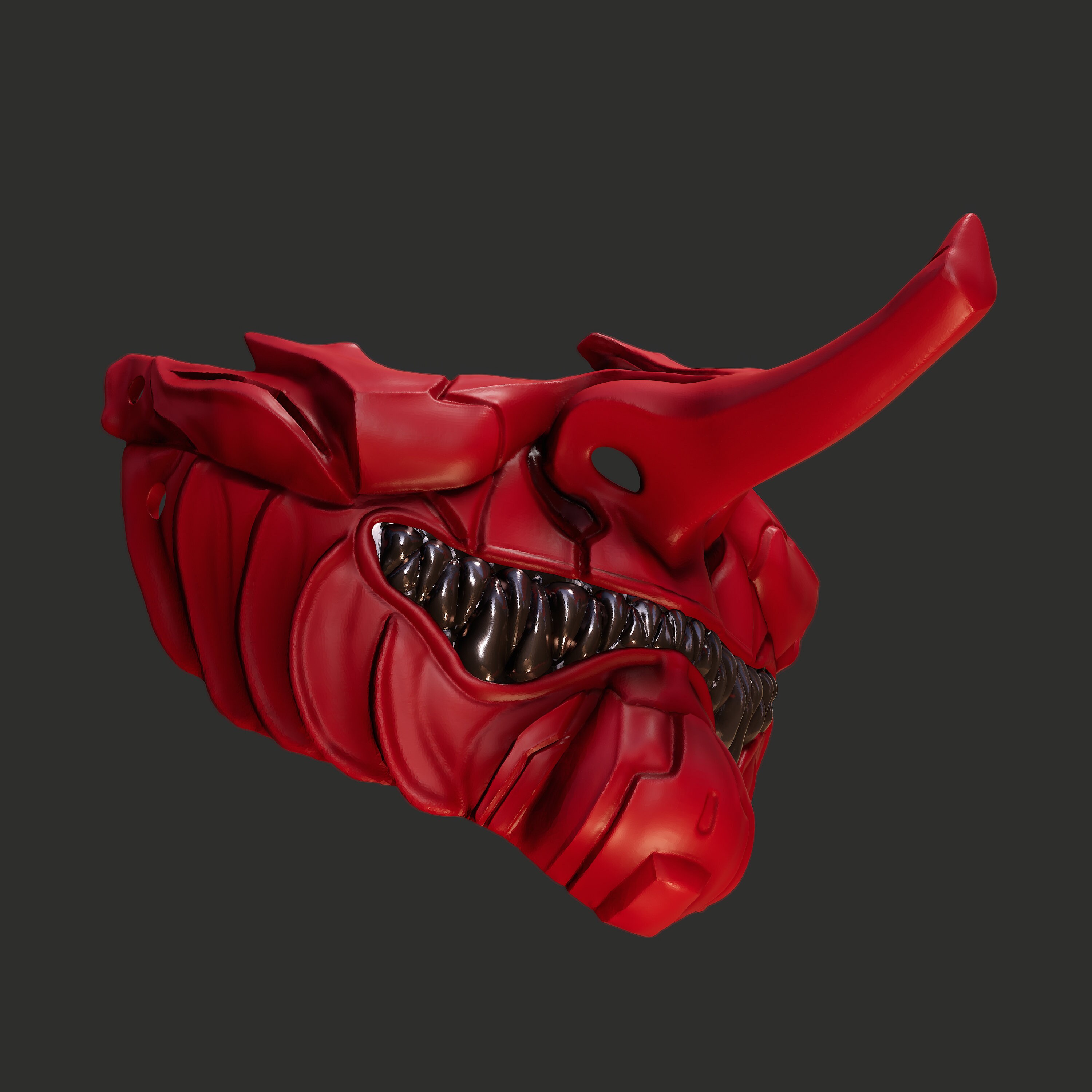 Tengu Half Face Oni Mask 16 Demon Half Face Stl 3d Printer - Etsy
