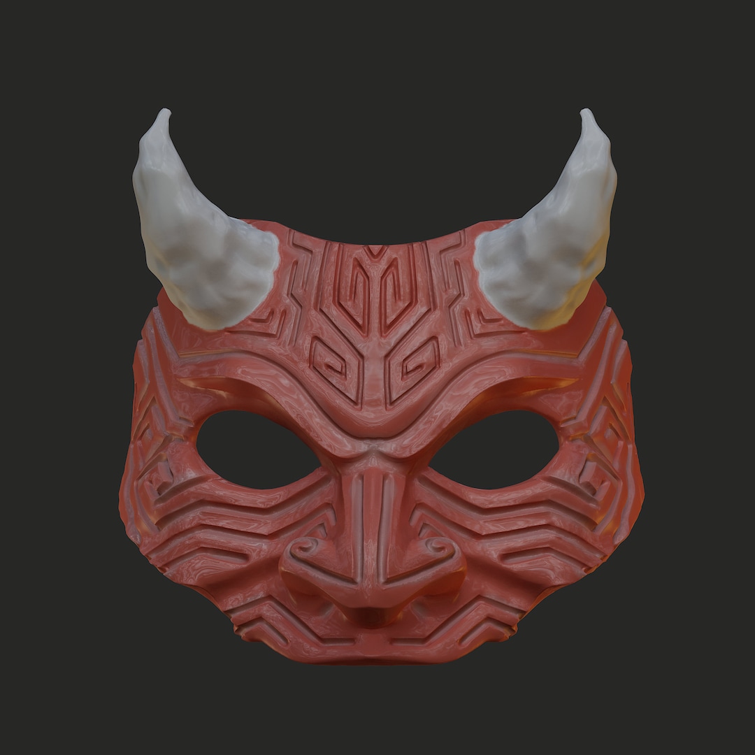 Oni Mask 9 Demon Carved Half Face 3D Printing File Stl - Etsy