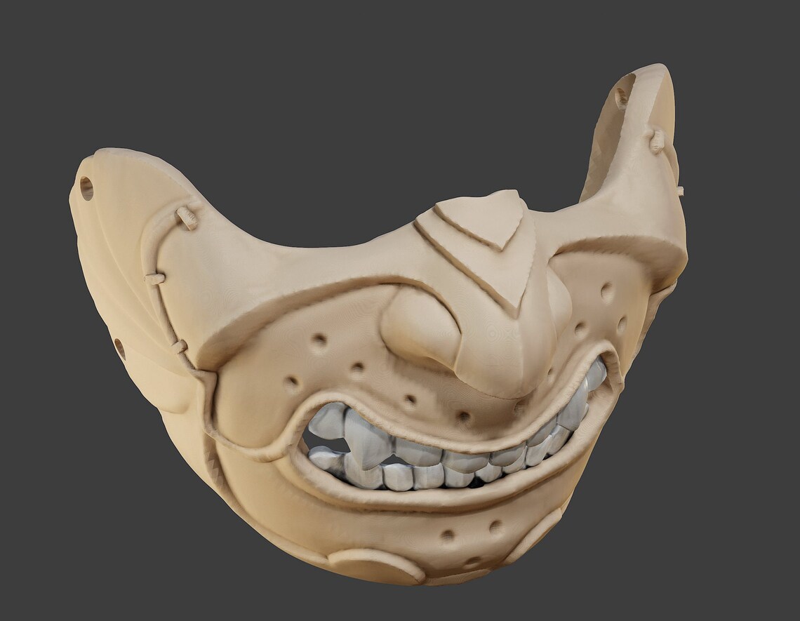 Oni Mask 11 Demon Half Face 3D Printing File Stl - Etsy