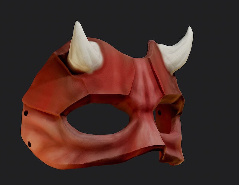 Oni Mask 12 Half Demon Face for 3d Print Stl File - Etsy