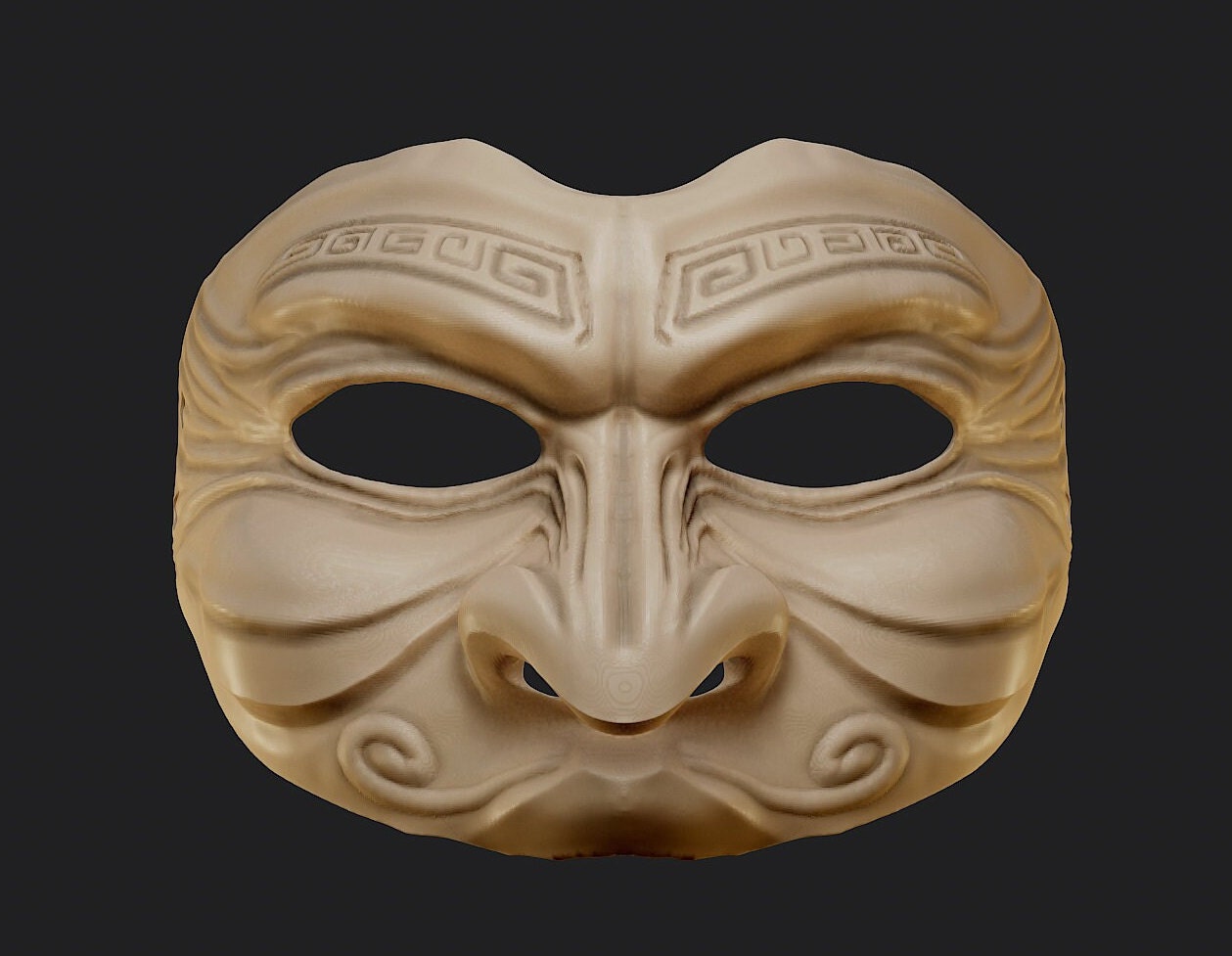 Oni Mask 13 Ethnic Demon Half Face 3D Printing File Stl - Etsy