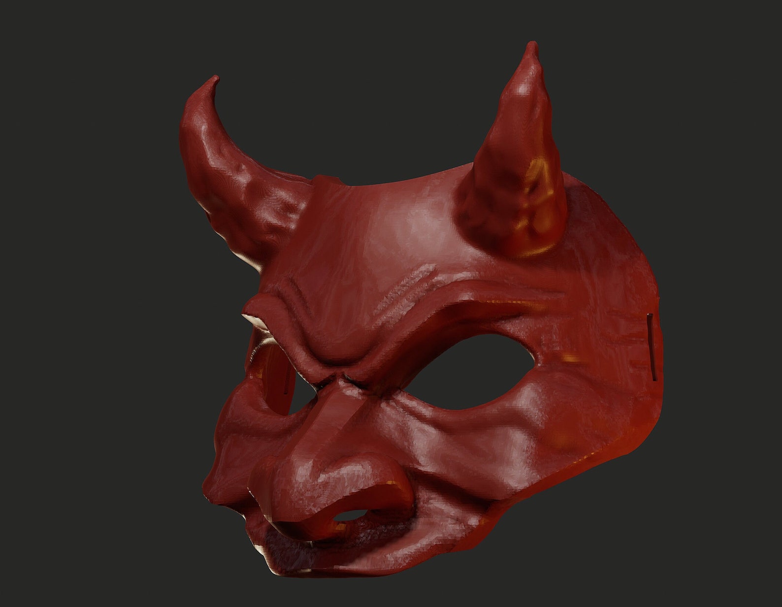 Oni Mask 9 Half Face 3D Printing File Stl - Etsy