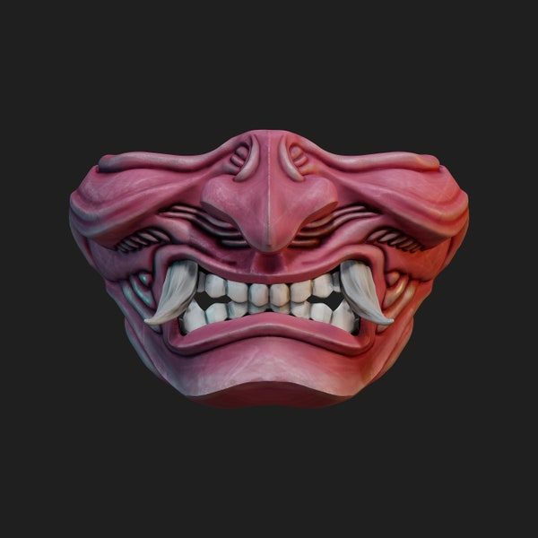 Oni Half Mask - Etsy