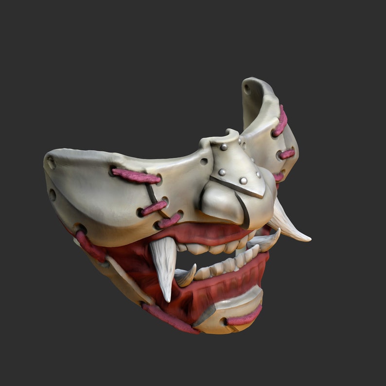 Oni Mask 7 Half Face 3D Printing File Stl - Etsy