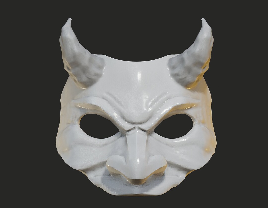 Oni Mask 9 Half Face 3D Printing File Stl - Etsy
