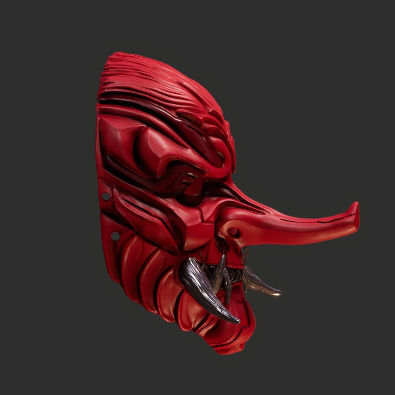 Tengu Teeth Oni Mask 16 Demon Full Face Stl 3d Printer - Etsy