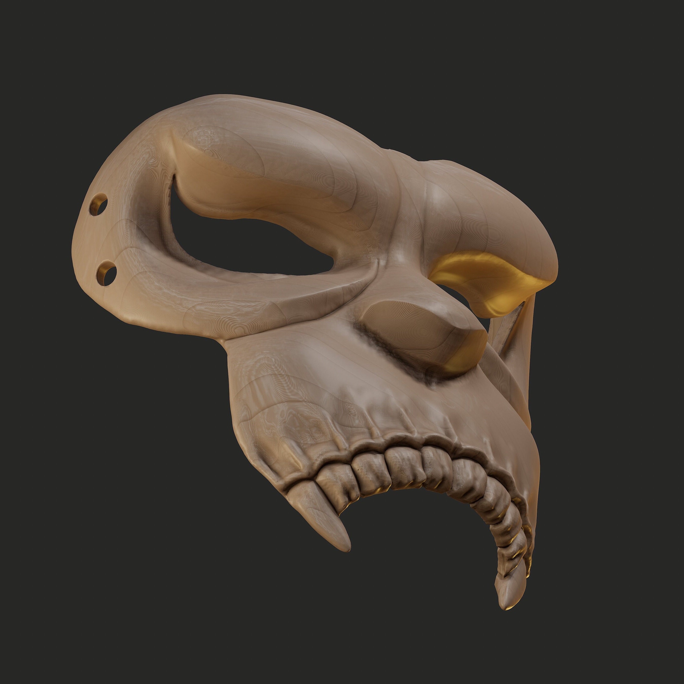 Oni Mask 10 Monkey Demon Half Face 3D Printing File Stl - Etsy