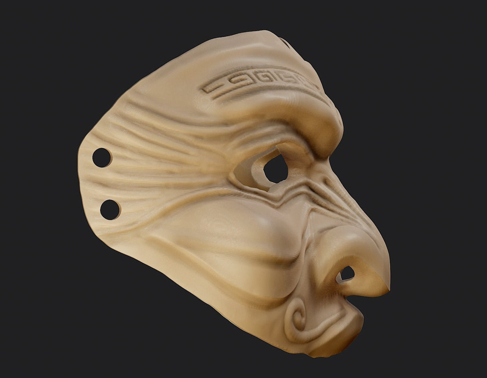 Oni Mask 13 Ethnic Demon Half Face 3D Printing File Stl - Etsy