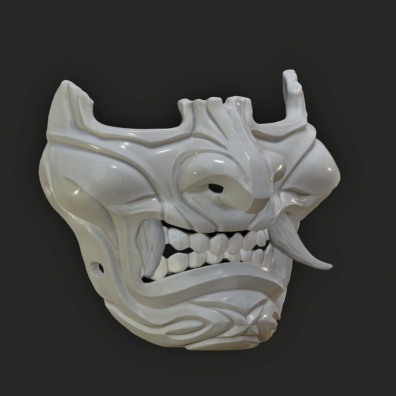 Samurai Oni Mask 04 Half Face 3D Printing File Stl - Etsy