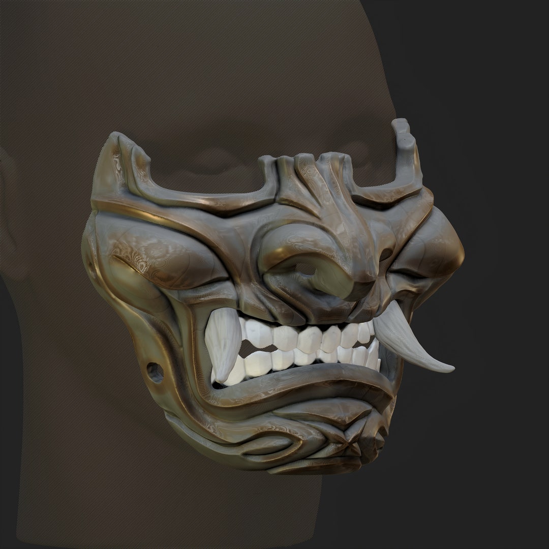 Samurai Oni Mask 04 Half Face 3D Printing File Stl - Etsy
