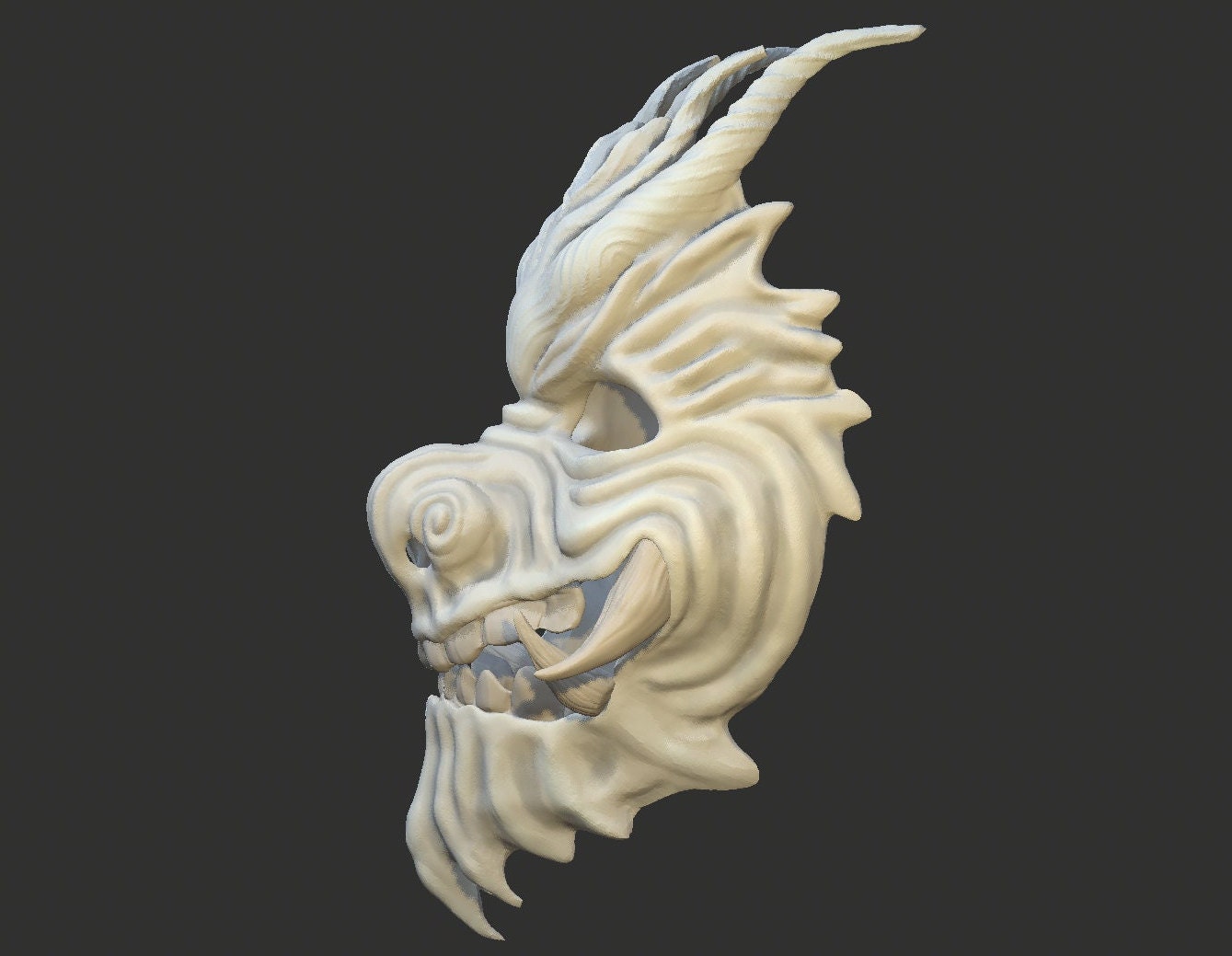Oni Mask 2 Demon Full Face 3D Printing File Stl - Etsy
