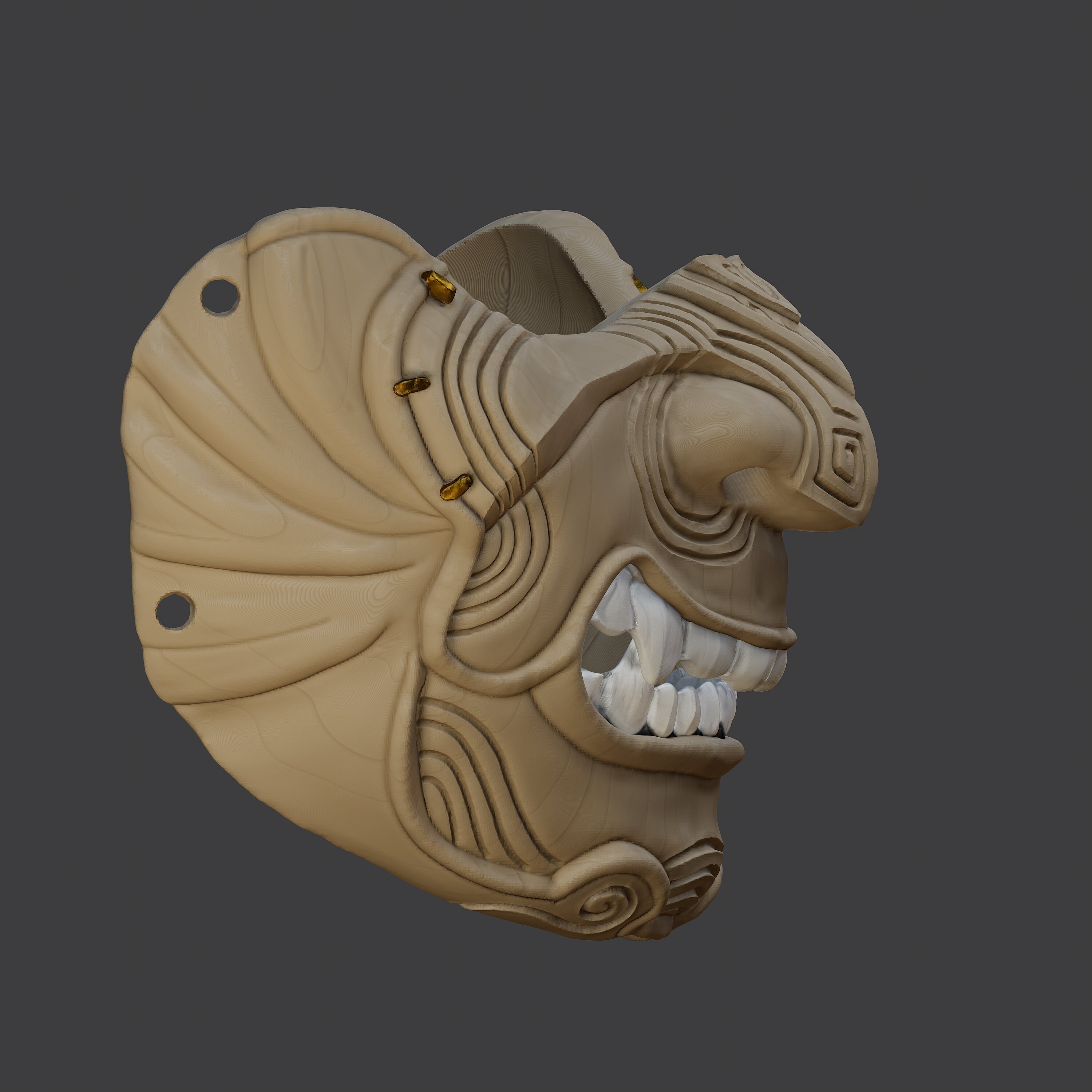 Oni Mask 11 Demon Zen Half Face 3D Printing File Stl - Etsy