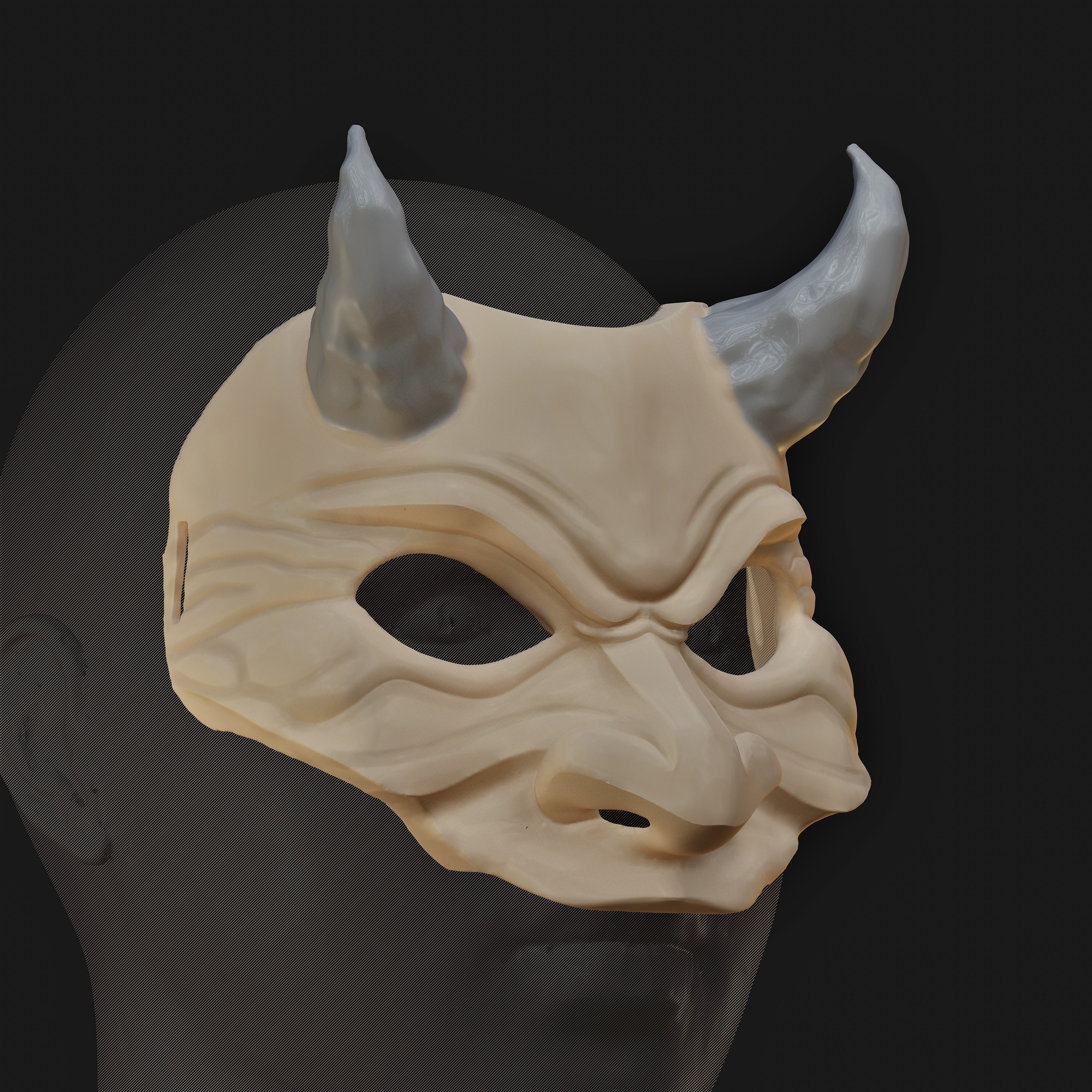 Oni Mask 9 Half Face 3D Printing File Stl - Etsy