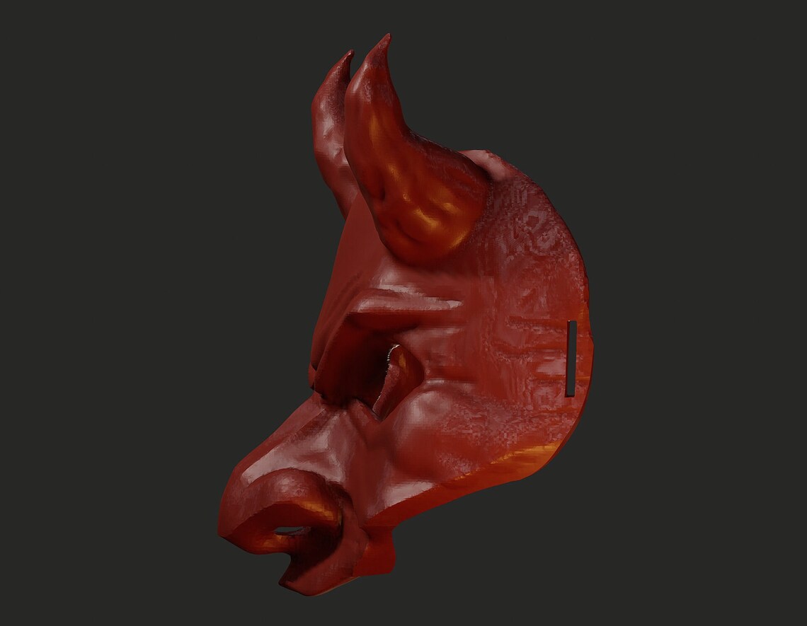 Oni Mask 9 Half Face 3D Printing File Stl - Etsy