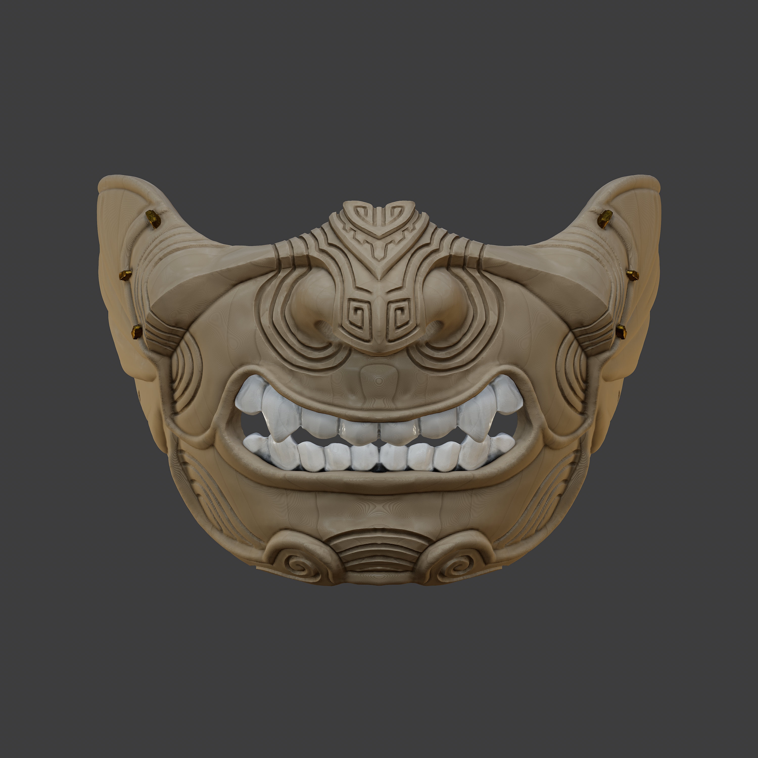 Oni Mask 11 Demon Zen Half Face 3D Printing File Stl - Etsy