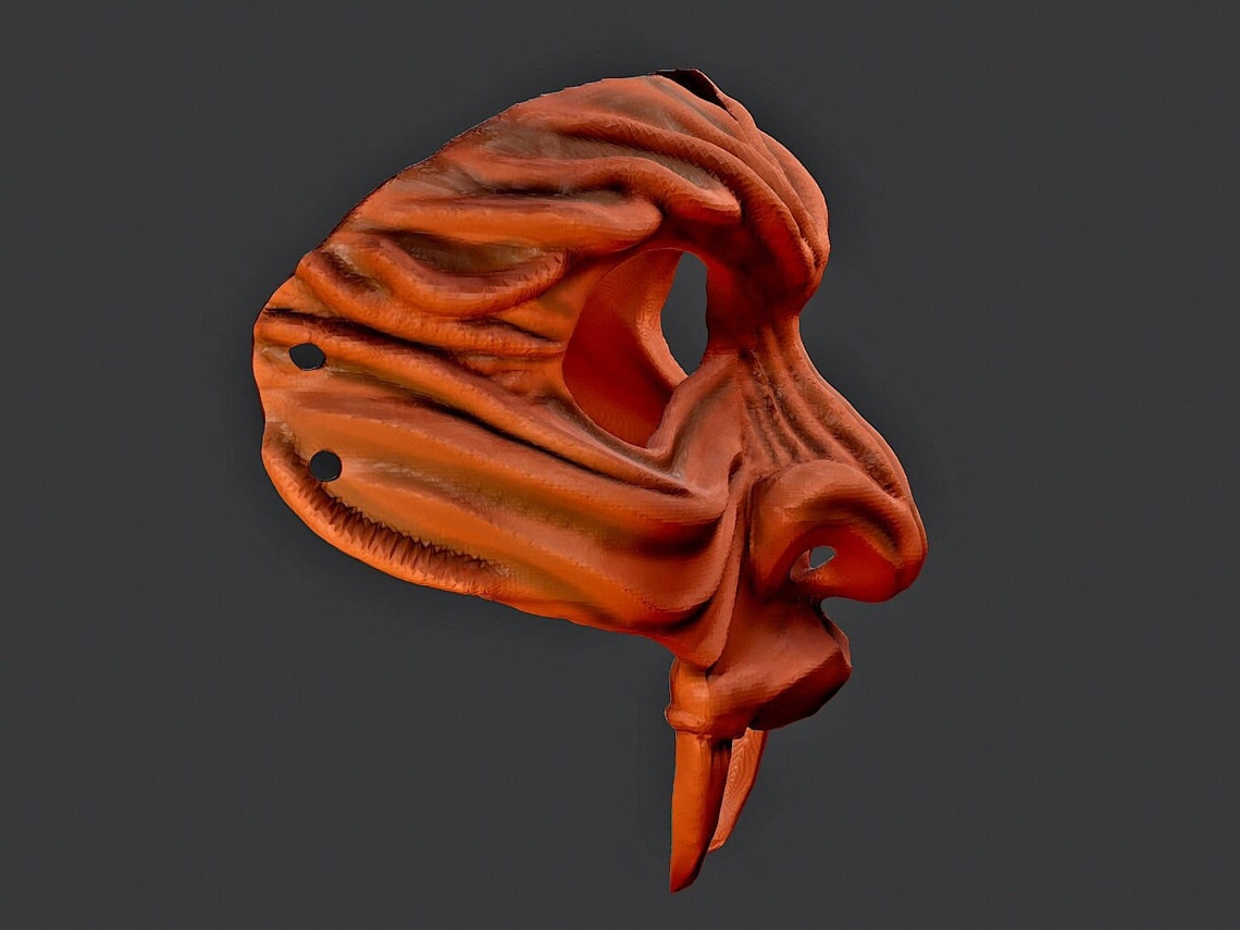 Oni Mask 13 Demon Half Face 3D Printing File Stl - Etsy