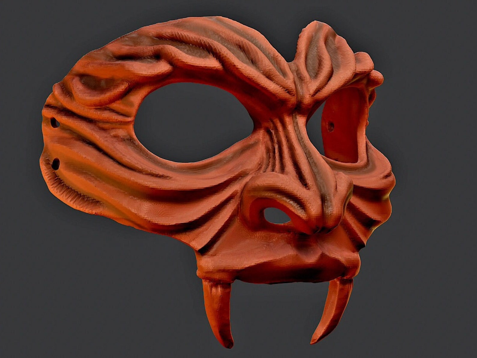 Oni Mask 13 Demon Half Face 3D Printing File Stl - Etsy