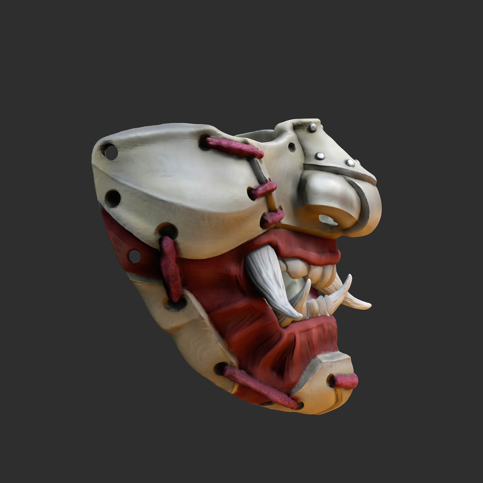 Oni Mask 7 Half Face 3D Printing File Stl - Etsy