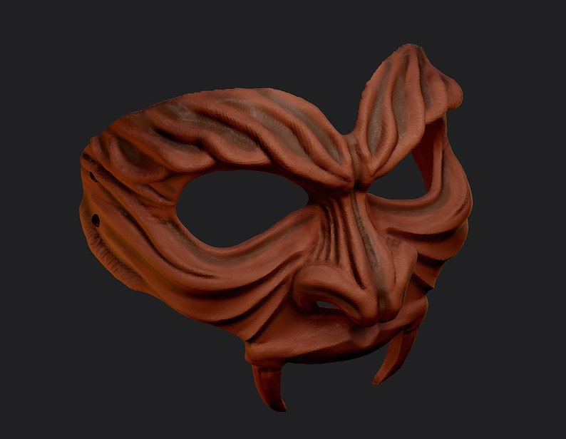 Oni Mask 13 Demon Half Face 3D Printing File Stl - Etsy
