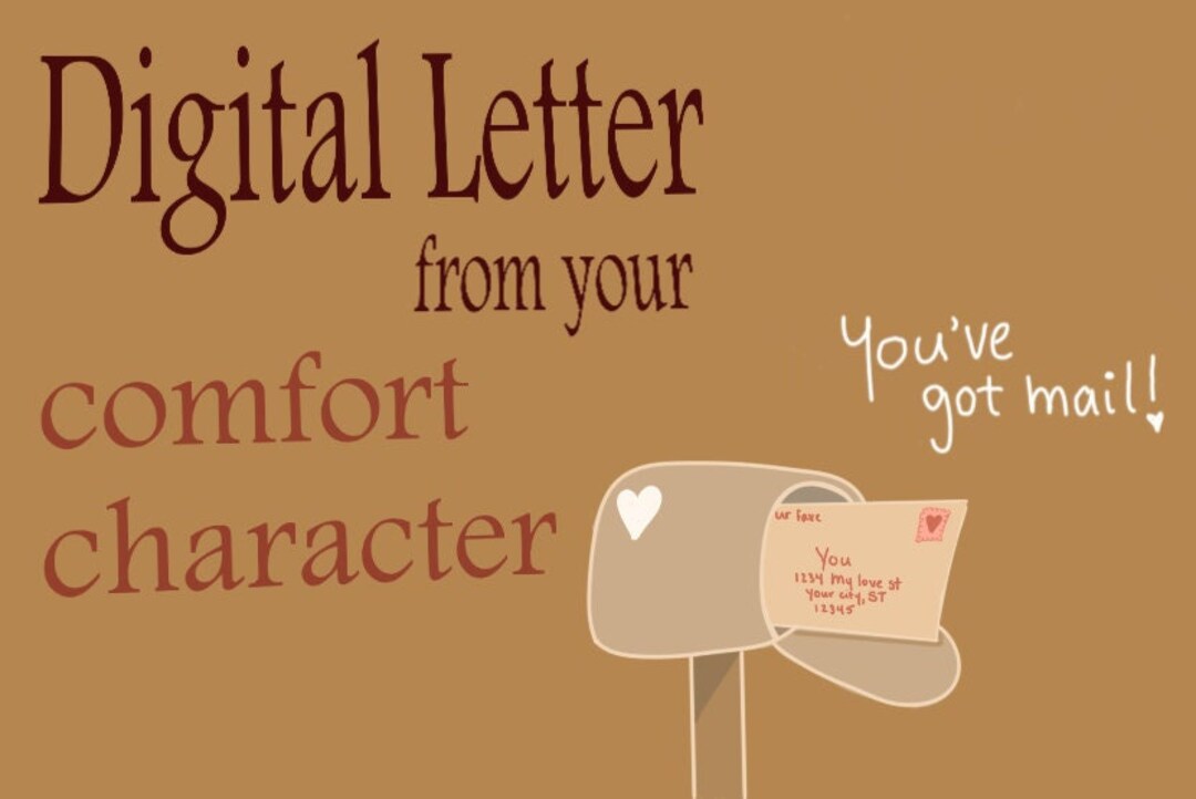 Custom, Digital Letter From Your Favorite Comfort Character - Etsy