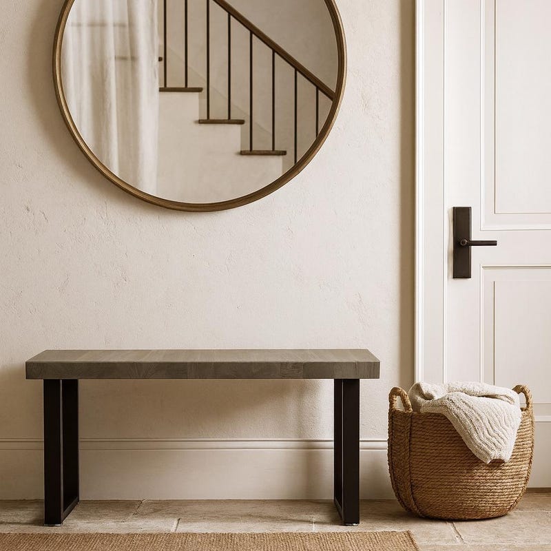 Steel Wood Shoe Bench - Etsy