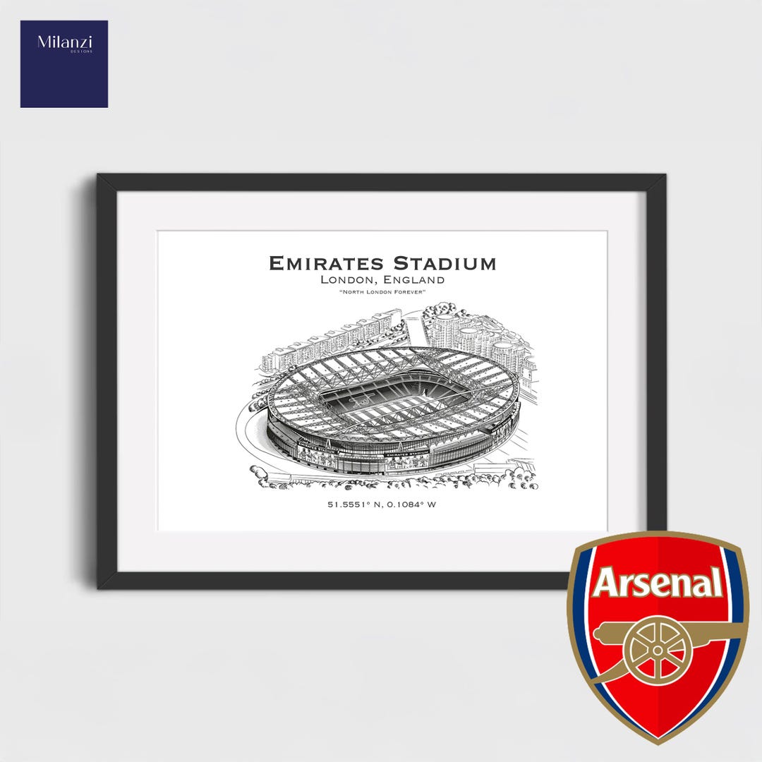 Emirates Stadium Art Print: Arsenal Football Club Gift - Etsy