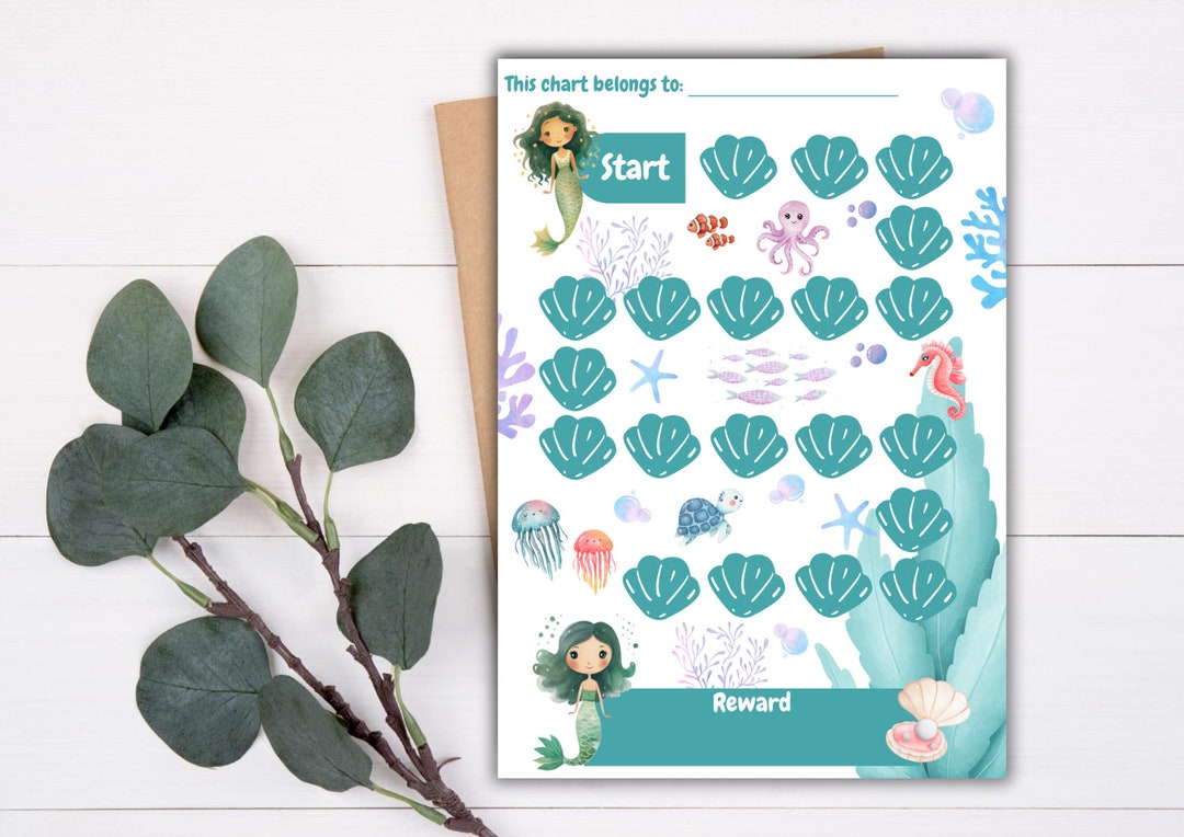 Mermaid Printable Reward Chart Mermaid Under the Sea Rewards Chart ...