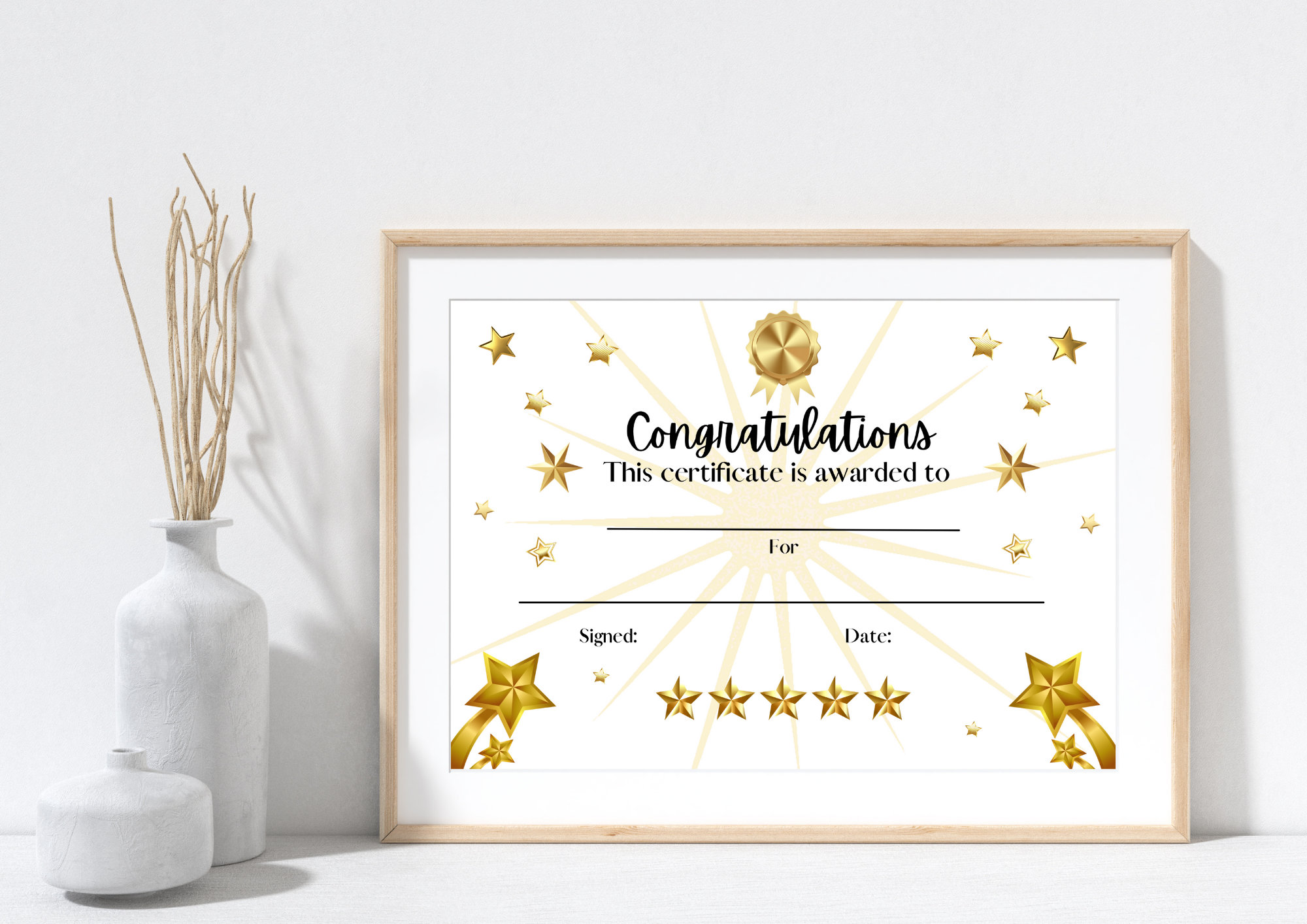 Gold Star Certificate Template
