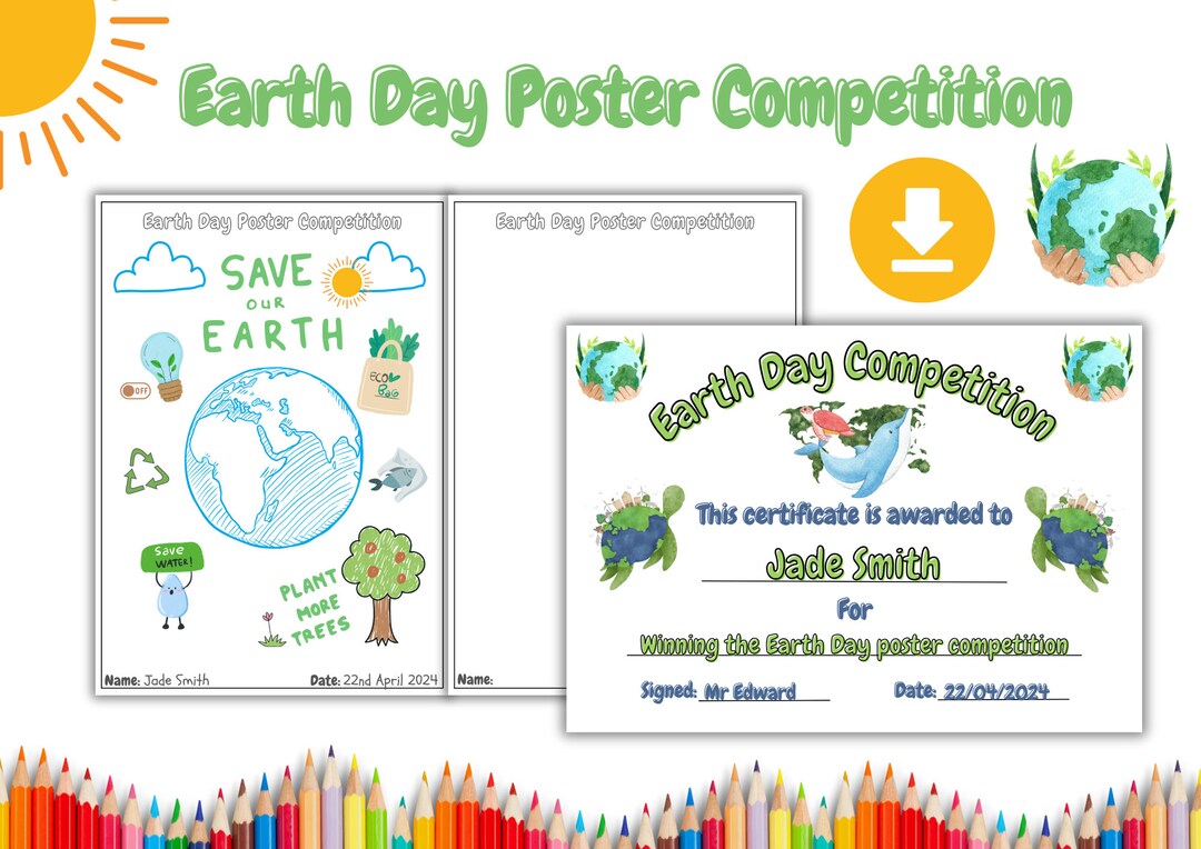 Earth Day Competition Printable Instant Download Classroom Activity ...