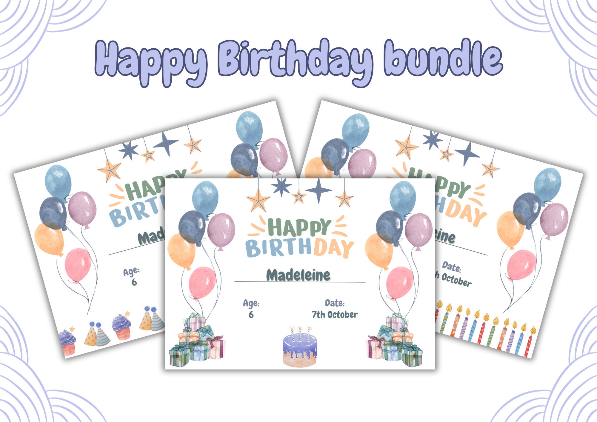 Birthday Gift Certificate Bundle Birthday Award Printable, Downloadable ...