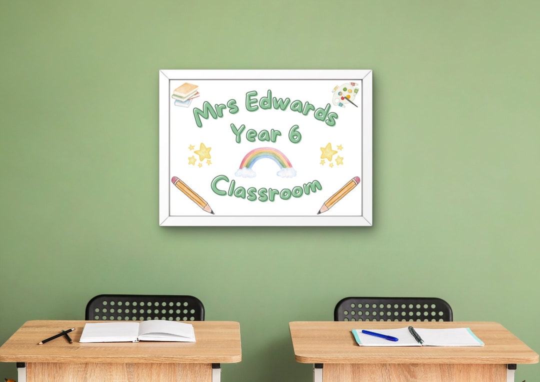 Personalised Teacher Classroom Name Sign Digital Print Downloadable PDF ...