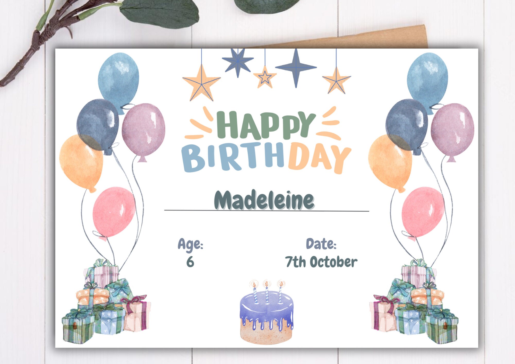 Birthday Gift Certificate Bundle Birthday Award Printable, Downloadable ...