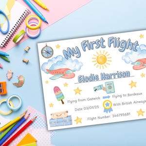 My First Flight Personalised Certificate, Congratulations, Well Done ...