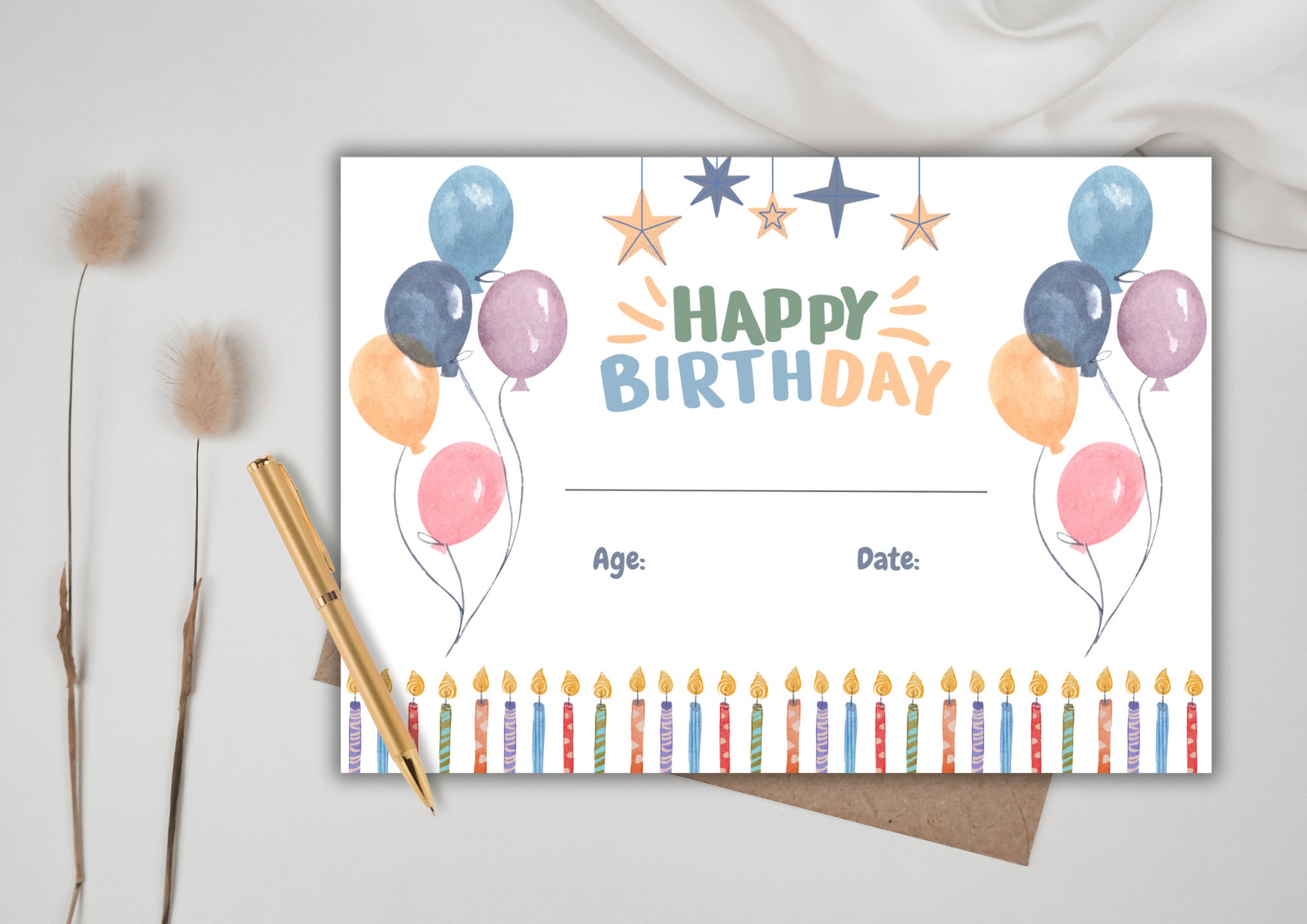 Birthday Gift Certificate Bundle Birthday Award Printable, Downloadable ...